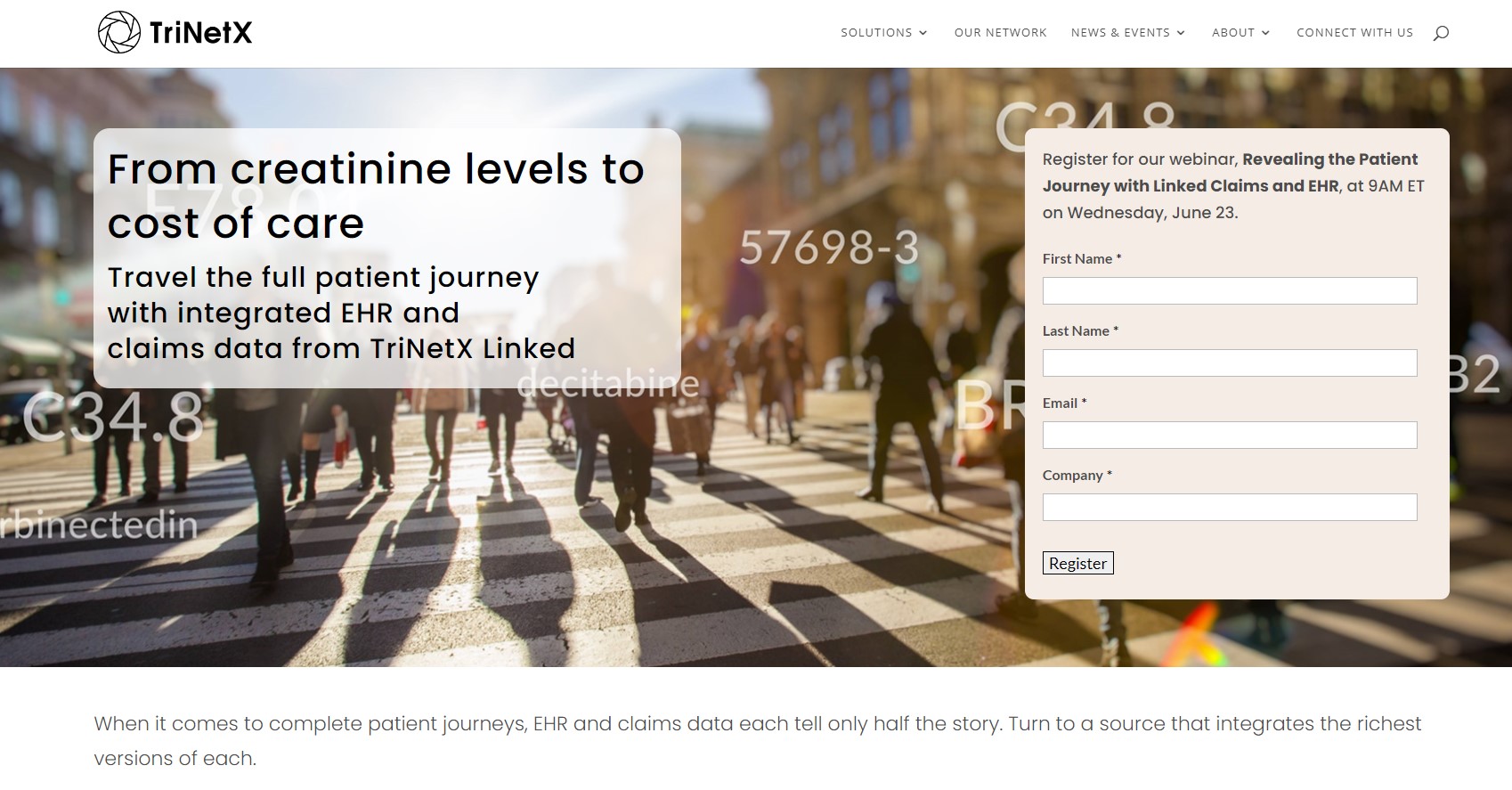 Linked EHR and Claims - TriNetX
