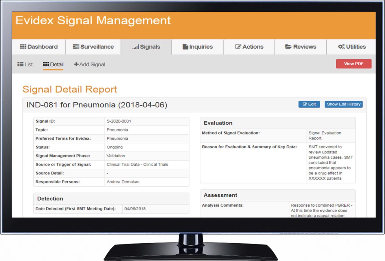 EVIDEX® Signal Management - TriNetX